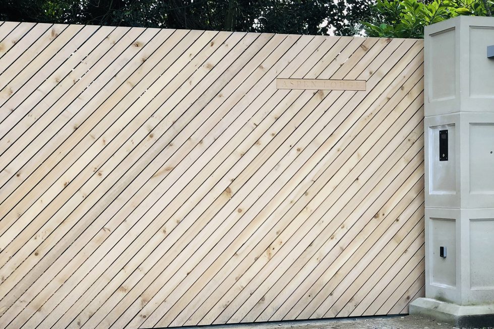 Cedar Automated Gate - Johnson Bespoke Joinery & Metal Fabrication